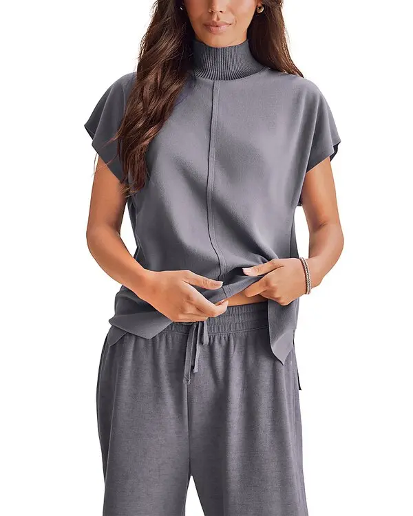 Splendid Mock Neck Sweater - Ash Navy