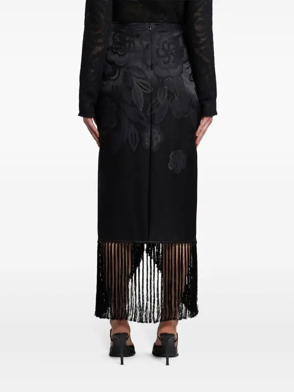 Etro Fringed Jacquard Maxi Skirt