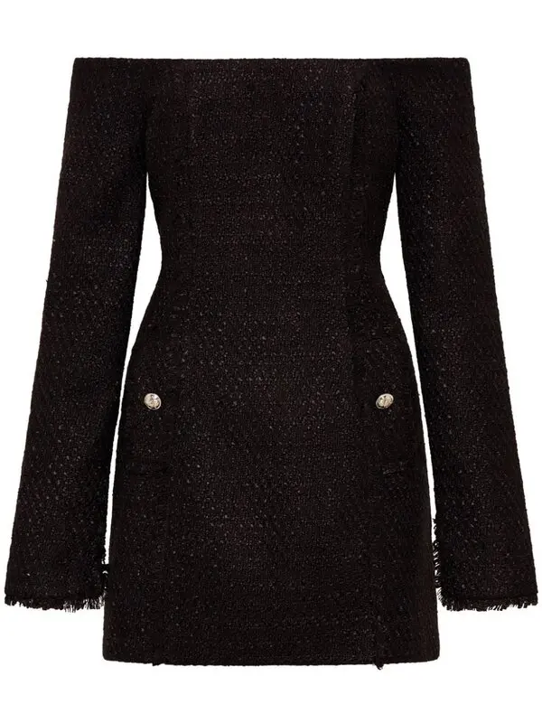 NICHOLAS Sunny Tweed Mini Dress - Black