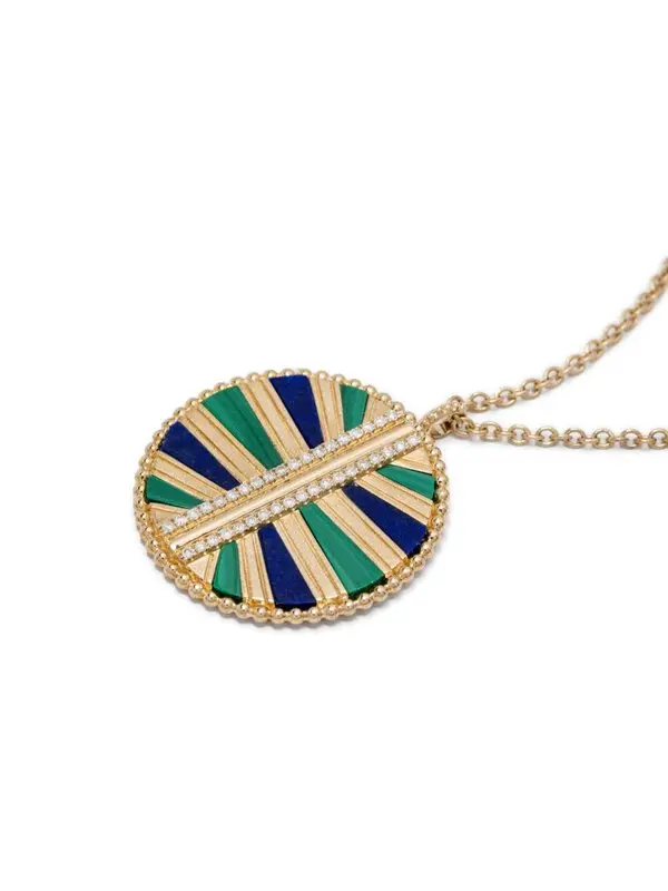 Yvonne Léon 9kt Yellow Multi-stone Backgammon Necklace