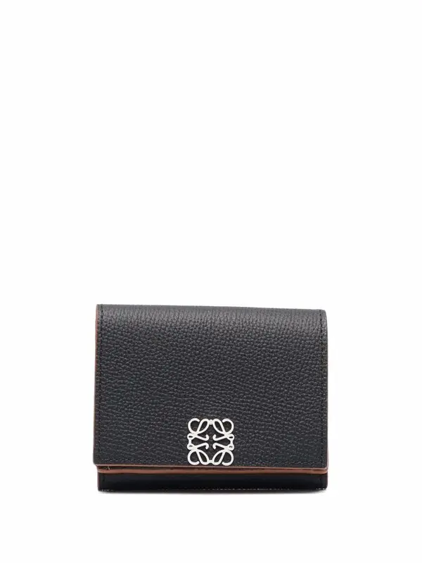 Loewe Anagram Trifold 6 Cc Wallet - Black