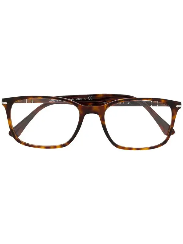 Persol Square Frame Eyeglasses - Brown
