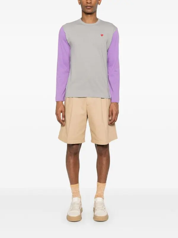 Play Comme Des Garcon Heart-patch T-shirt - Grey