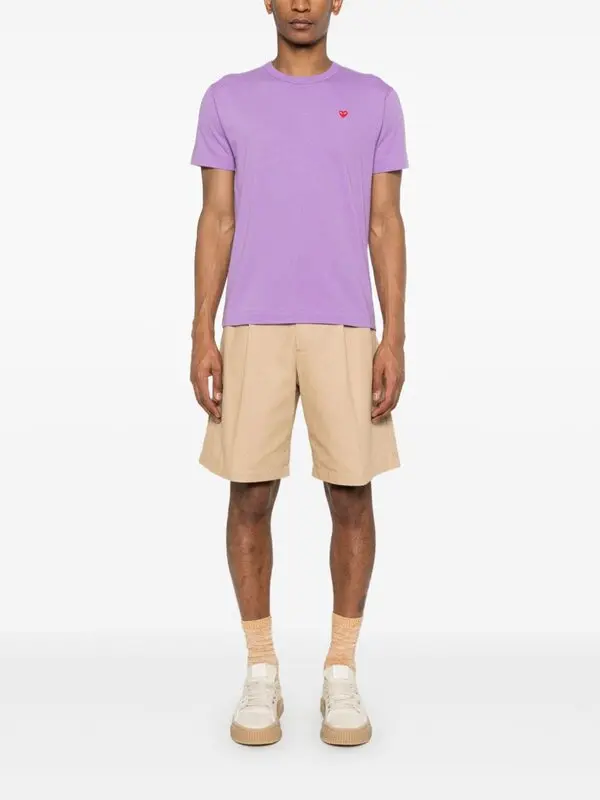 Play Comme Des Garcon Heart Patch T-shirt - Purple