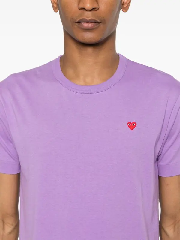 Play Comme Des Garcon Heart Patch T-shirt - Purple