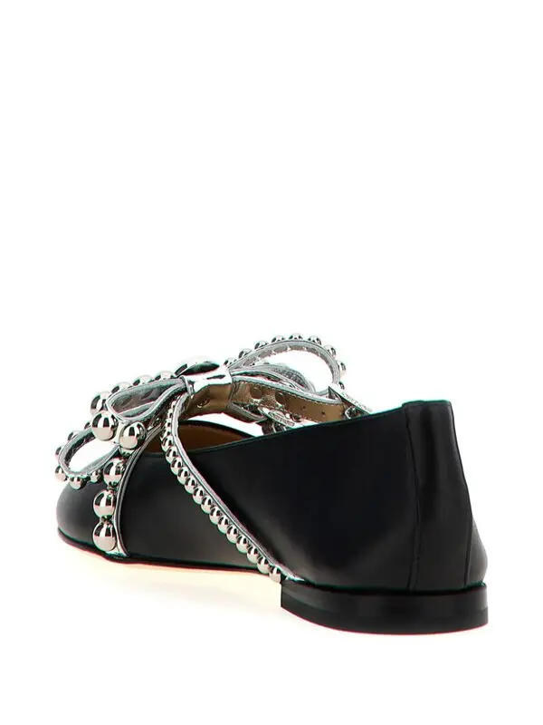 Mach & Mach Stud-embellished Leather Ballet Flats - Black