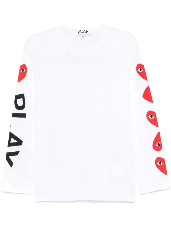 Play Comme Des Garcon Logo-print T-shirt - White