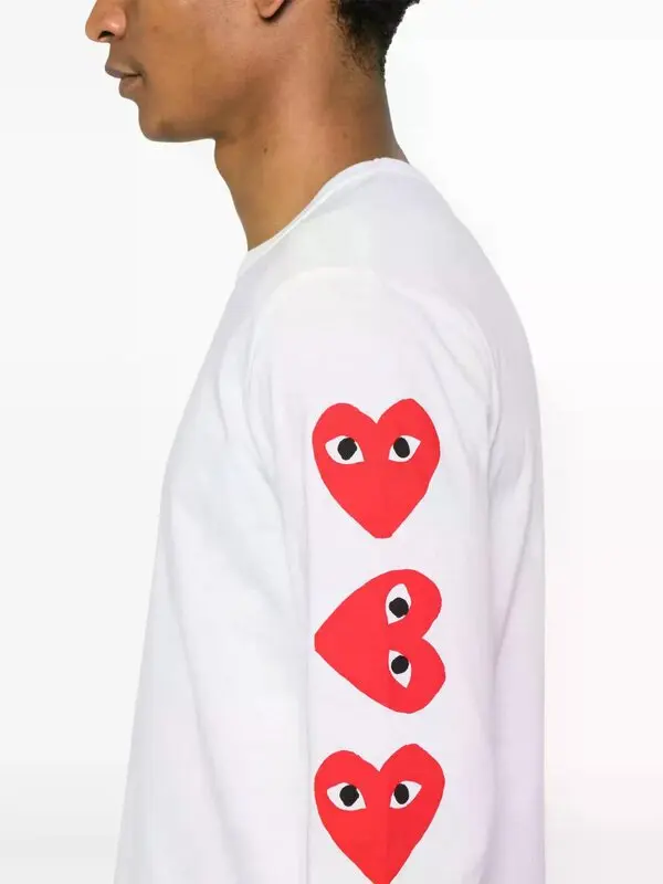 Play Comme Des Garcon Logo-print T-shirt - White