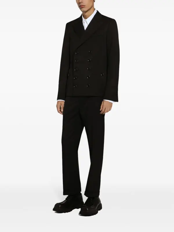 Dolce & Gabbana Straight-leg Virgin Wool Trousers - Black