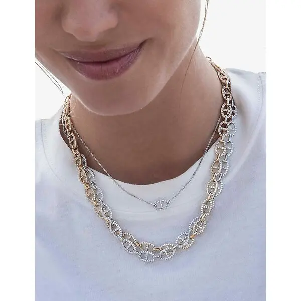 Apm Monaco Maille Marine Sterling And Zirconia Necklace - Silver