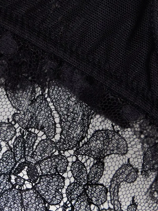 Dolce & Gabbana Chantilly Lace-trimmed Tulle Underwired Bralette