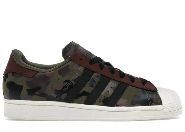 Adidas Superstar Camo Sneakers - Olive Strata/mesa/night Red