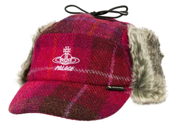 PALACE X Vivienne Westwood Goretex Shooting Cap - Plaid Pink