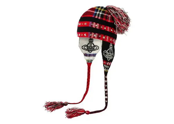 Palace X Vivienne Westwood Orb Knit Earflap Beanie - Tartan
