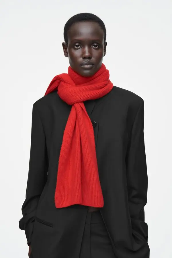 Cos Ribbed Wool And Cashmere Scarf