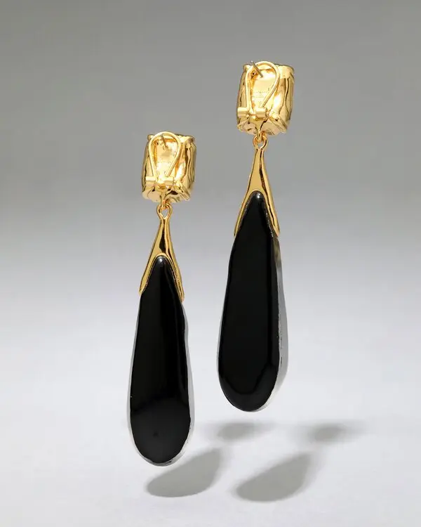 Alexis Bittar Bonbon Crystal Large Teardrop Earrings - Black