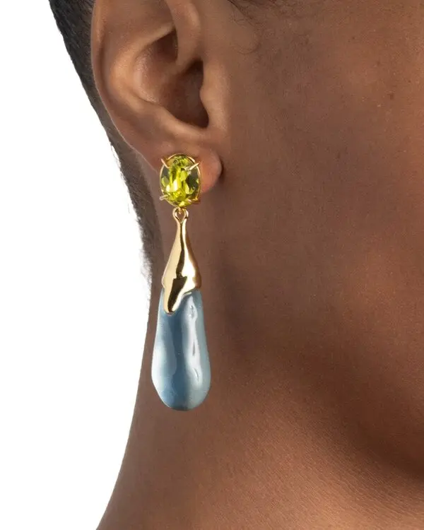 Alexis Bittar Bonbon Crystal Teardrop Earrings - Metallic Sky