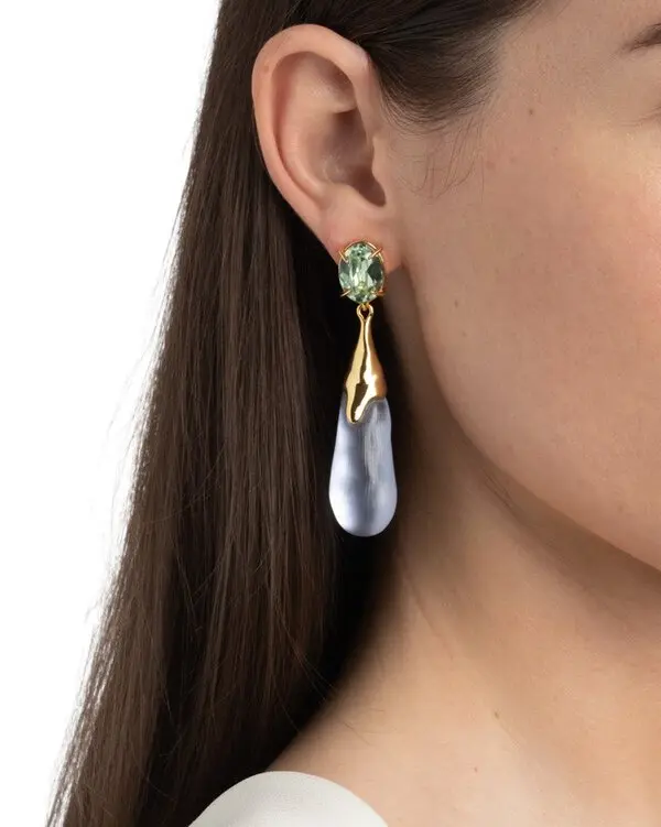 Alexis Bittar Bonbon Crystal Teardrop Earrings - Steel Blue