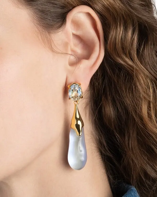 Alexis Bittar Bonbon Crystal Teardrop Earrings - White Opal