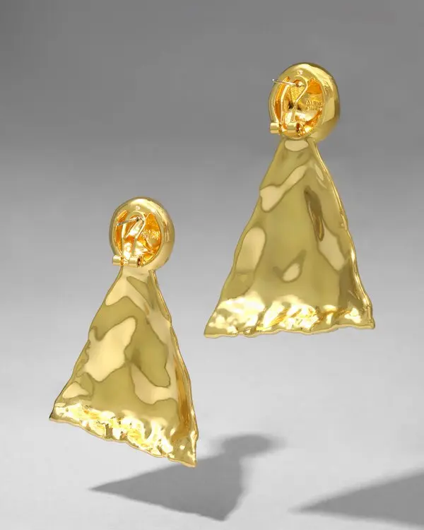 Brut Triangle Post Earrings - Silver, image 4 of 6