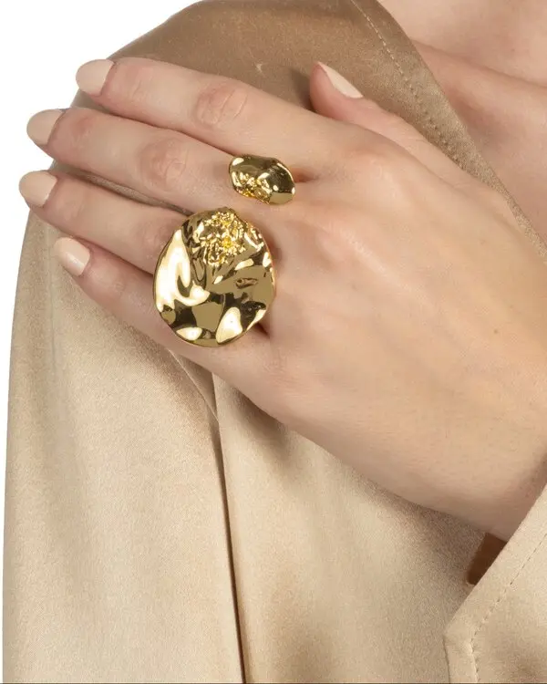 Alexis Bittar Brut Double Disc Ring - Gold