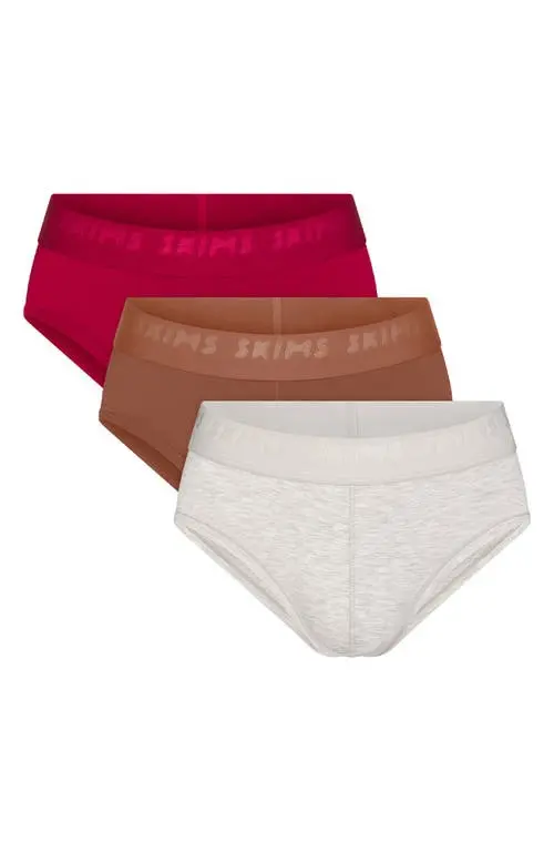 SKIMS 3-pack Seamless Modal Blend Briefs - Wood Multi
