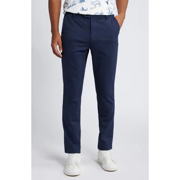 Mizzen+main Upton Flat Front Chinos - Navy Solid