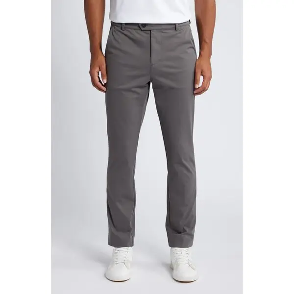 Mizzen+main Upton Flat Front Chinos - Pewter Solid