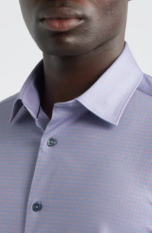Bugatchi Jimmy Ooohcotton® Geo Print Button-up Shirt - Lilac