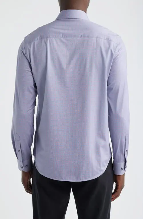 Bugatchi Jimmy Ooohcotton® Geo Print Button-up Shirt - Lilac