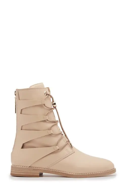 DANIELLA SHEVEL Moss Leather Boots - Ivory