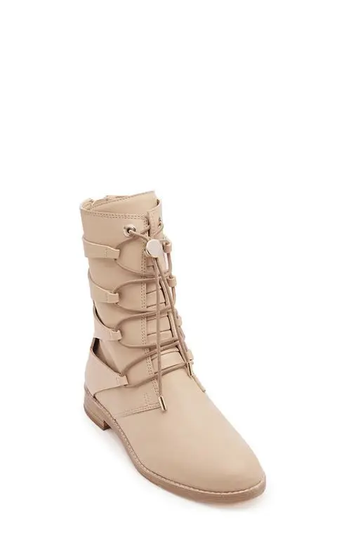 DANIELLA SHEVEL Moss Leather Boots - Ivory