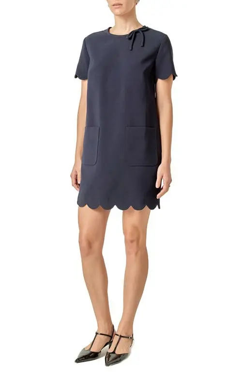 English Factory Scallop Mini Dress - Navy
