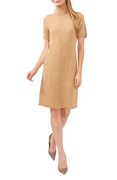 CECE DUPRAZ Short Sleeve Turtleneck Sweater Dress