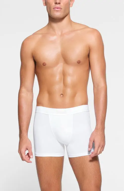 SKIMS 3-inch Cotton & Modal Blend Boxer Briefs - Chalk