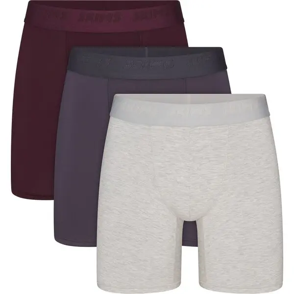 SKIMS 3-pack 5-inch Stretch Modal Boxer Briefs - Raven Multi