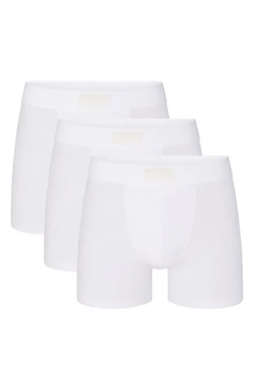 SKIMS 3-pack 3-inch Cotton & Modal Blend Boxer Briefs - Chalk