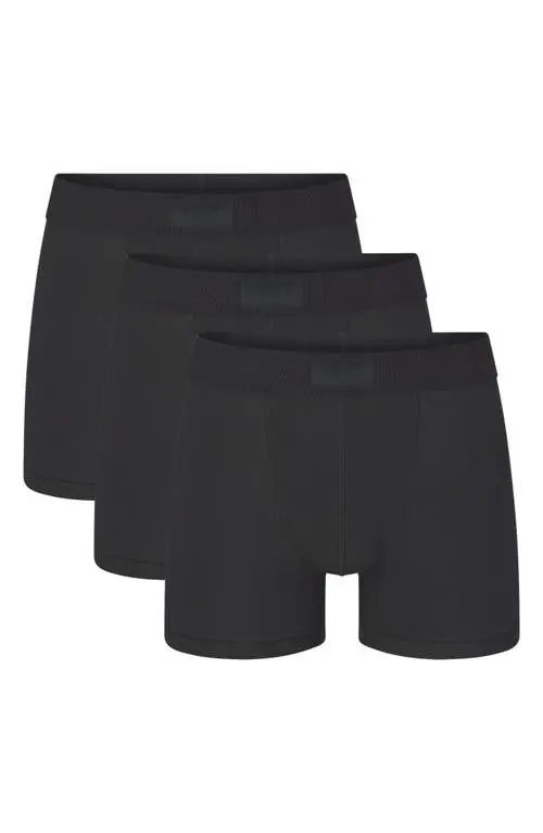 SKIMS 3-pack 3-inch Cotton & Modal Blend Boxer Briefs - Onyx