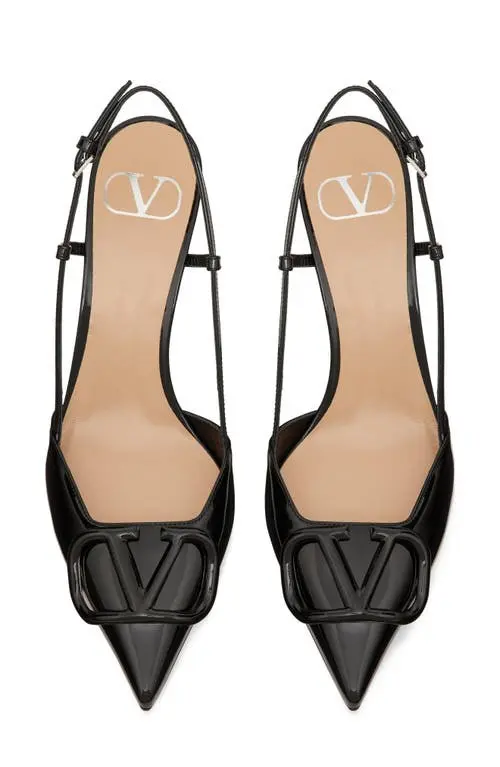 Valentino Garavani Vlogo Slingback Pumps - 0no Nero