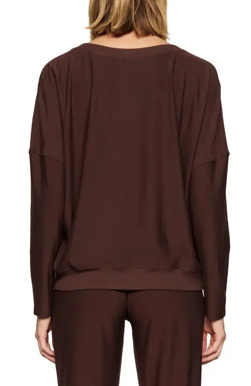 Eberjey Softest Sweats Lounge Pullover - Chocolate