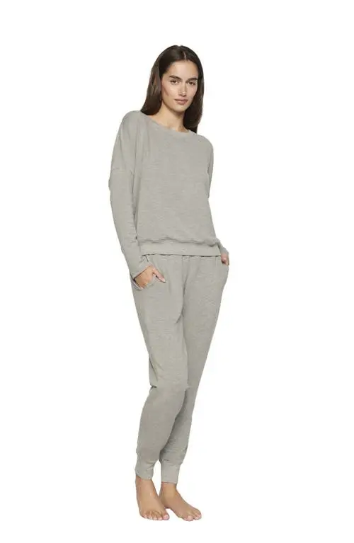 Eberjey Softest Sweats Lounge Pullover - Dark Heather Grey