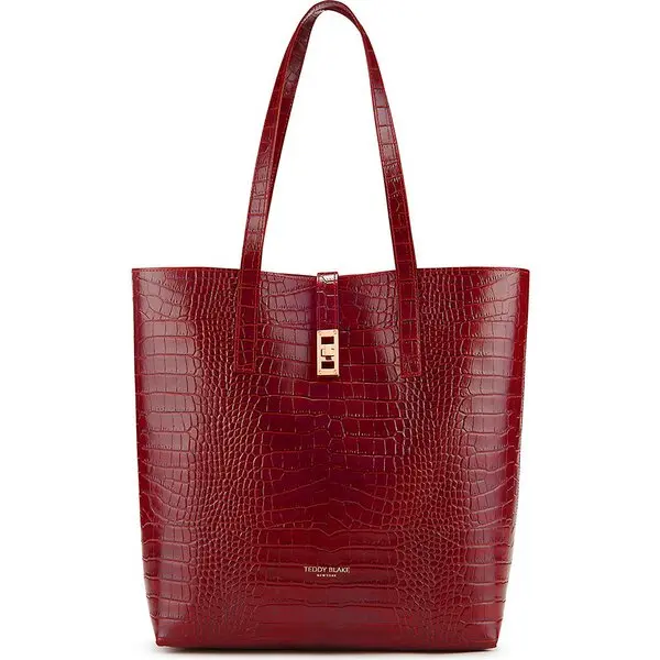 TEDDY BLAKE Nina Croco 12 Tote Bag - Darkred