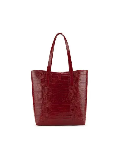 TEDDY BLAKE Nina Croco 12 Tote Bag - Darkred