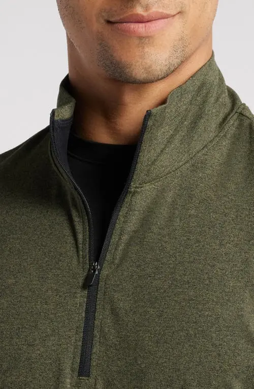 Zella Restore Soft Quarter Zip Pullover - Olive Night