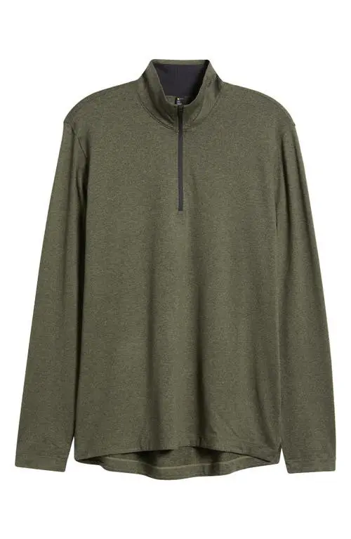 Zella Restore Soft Quarter Zip Pullover - Olive Night