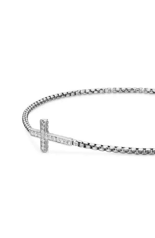 David Yurman Petite Pavé Sideway Cross Slider Bracelet