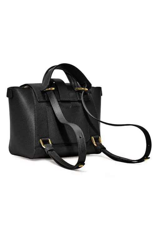 Senreve Mini Maestra Pebbled Leather 4-way Convertible Handbag - Noir