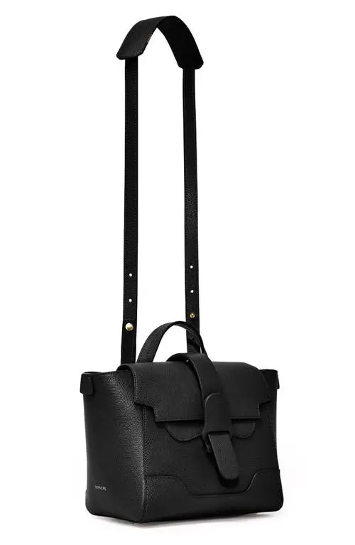 Senreve Mini Maestra Pebbled Leather 4-way Convertible Handbag - Noir