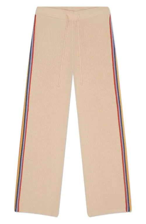 MAVRANS Side Stripe Drawstring Sweater Pants - Beige