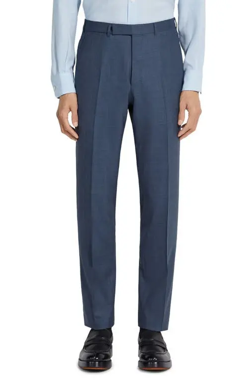 Zegna Centoventimilia Subtle Plaid Wool Suit - Steel Blue